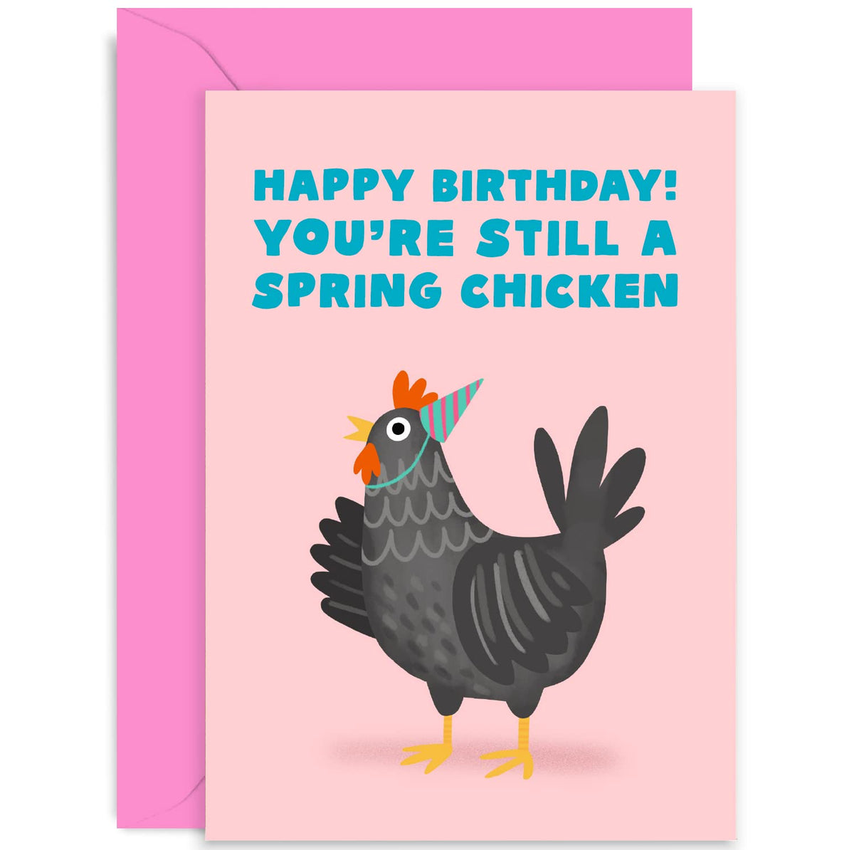 Old English Co. Spring Chicken Funny Happy Birthday Card - Cute Chicke ...