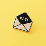 Hey Envelope Enamel Pin - Black and Gold Enamel Pin — Old English Company